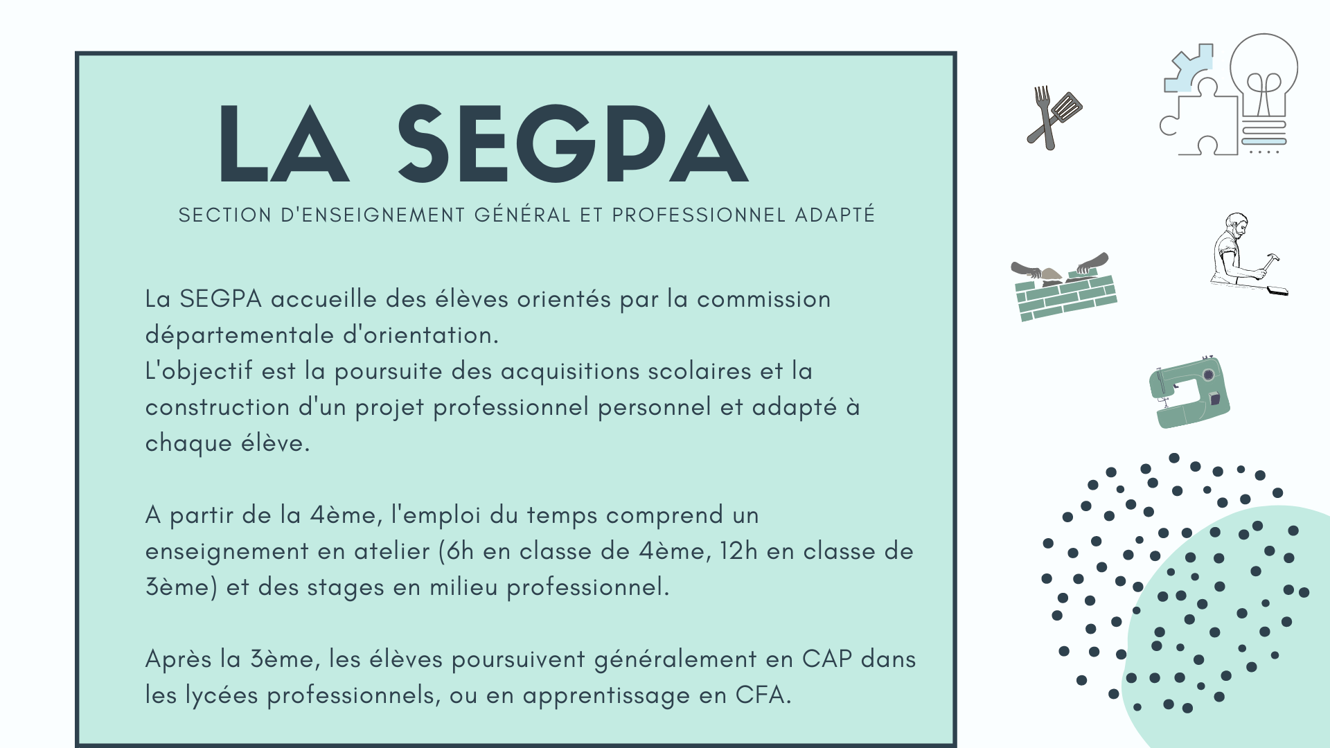 Informations SEGPA - Collège Duguay Trouin